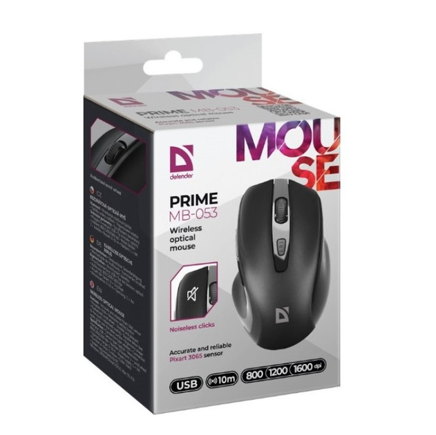 Мышка беспроводная DEFENDER Prime MB-053 |6D,USB| Черный – фото, отзывы ...
