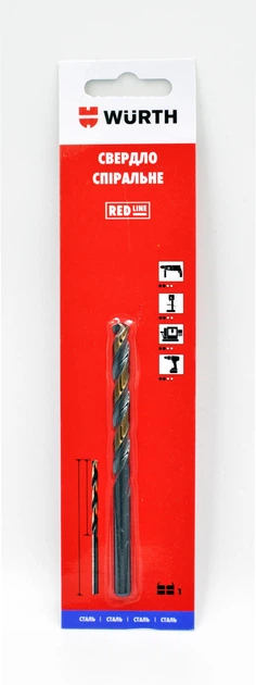Свердло спіральне по металу WURTH RED LINE HSS 10 мм (06247100901 ...