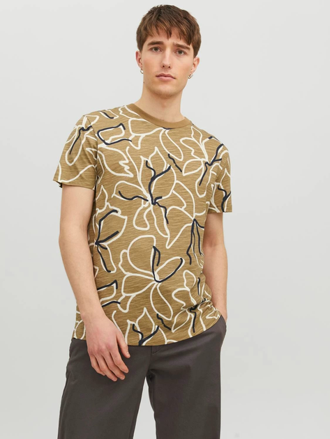 Футболка хлопковая длинная мужская Jack & Jones 191635 L Коричневая ...