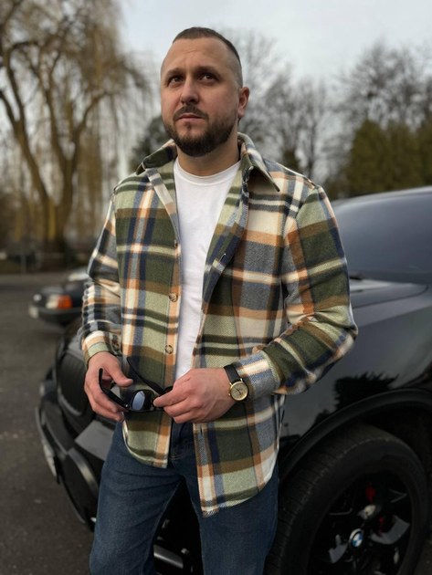 Рубашка мужская MonsterBrand теплая 5XL (60) хаки – Брендовая одежда ...