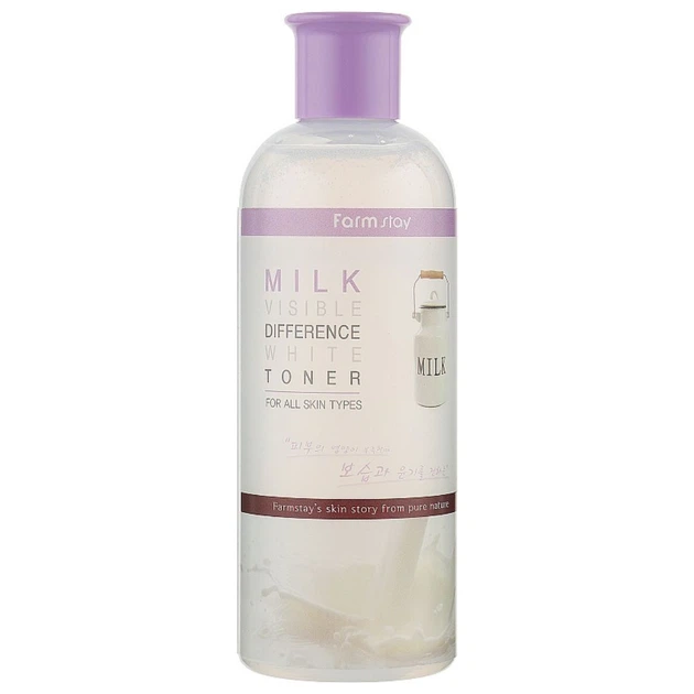 Освітлюючий тонер з молочним екстрактом Farm Stay Milk Visible ...