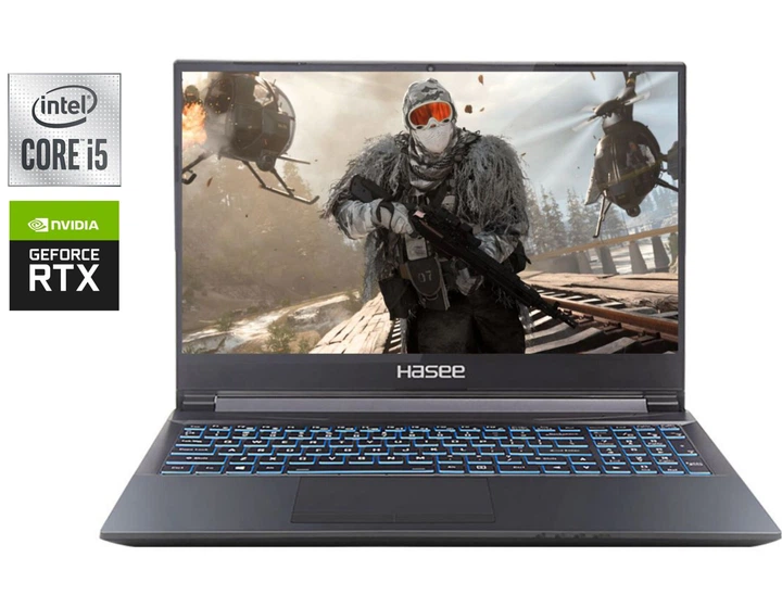 Игровой ноутбук Hasee Z8-CU5NA / 15.6" (1920x1080) IPS / Intel Core i5-10300H (4 (8) ядра по 2.5 ...
