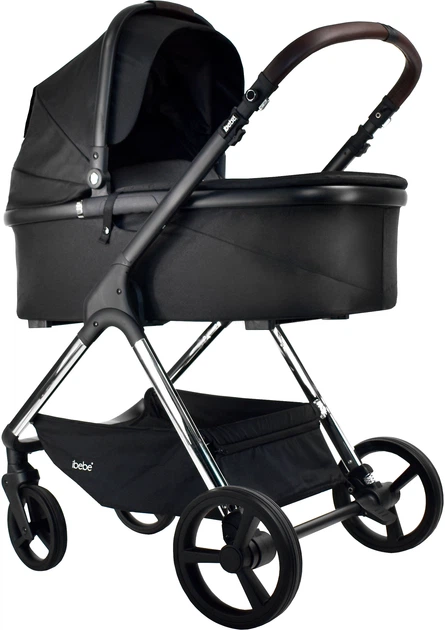 Универсальная коляска 2 в 1 Ibebe Ice 02 Черная з серебреным ...