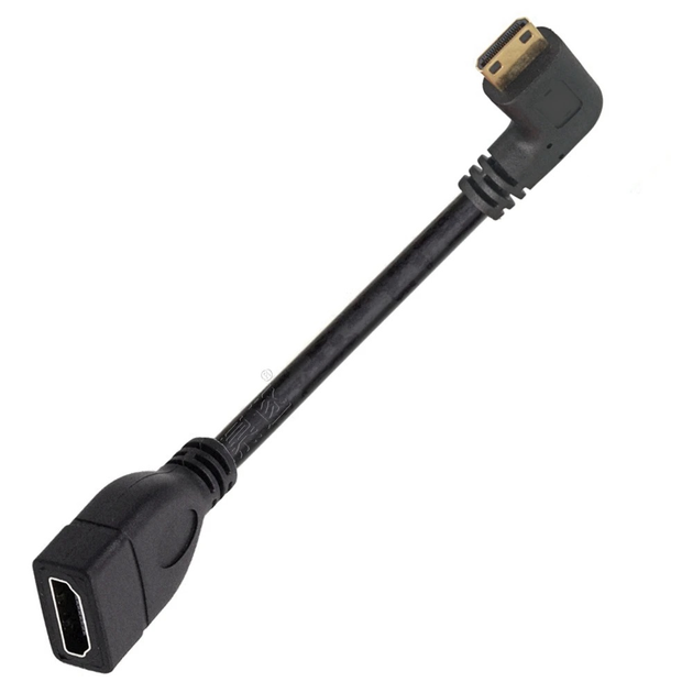 Кабель перехідник Mini HDMI Male - HDMI Female Full HD, 16 см (Left ...