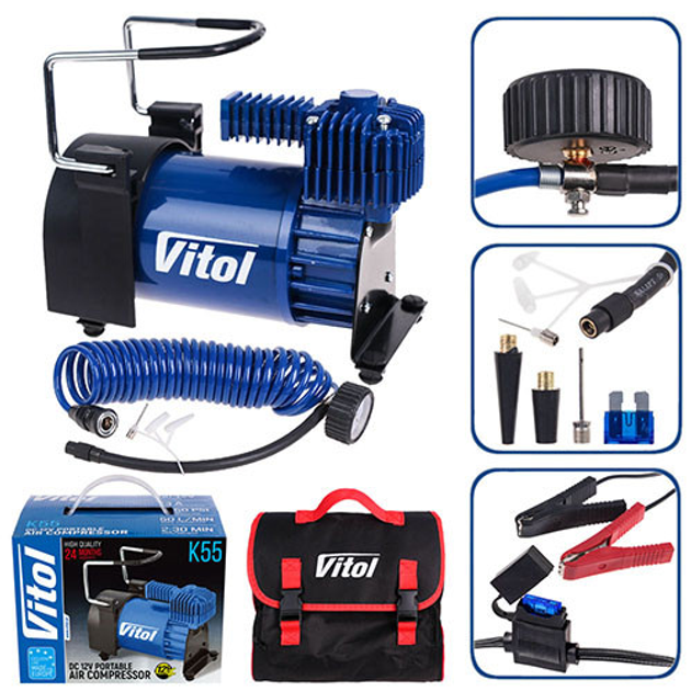 R̲O̲Z̲E̲T̲K̲A̲ | Компрессор VITOL K-55 150psi/23Amp/50л/шланг 5,0м ...