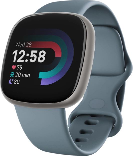 Смарт-годинник Fitbit Versa 4 Waterfall Blue/Platinum (FB523SRAG ...