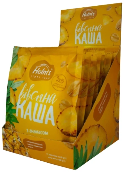 Упаковка каши овсяной HOLM'S light food с ананасом 40 г х 12 шт ...