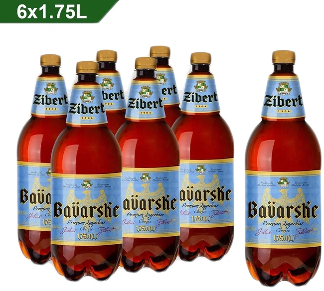 Упаковка пива Zibert Баварське світле фільтроване 5% 1.75 л х 6 шт ...