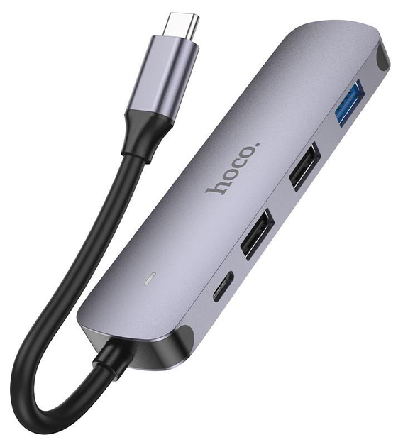Мультиадаптер USB-хаб Hoco HB27 5in1 Type-C штекер на HDTV / USB3.0 ...