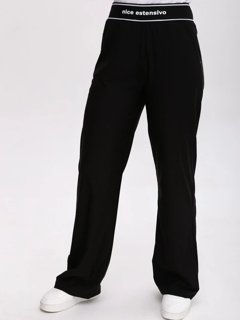 Штани жіночі чорні широкі тонкі великий розмір 1106 В 42 Брендовий одяг Rozetka