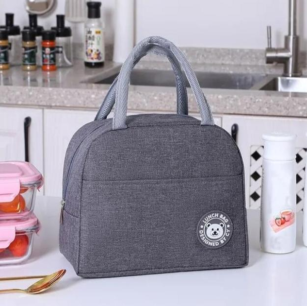 Термосумка для їжі ланч бокс Lunch Bag сіра – фото, отзывы ...