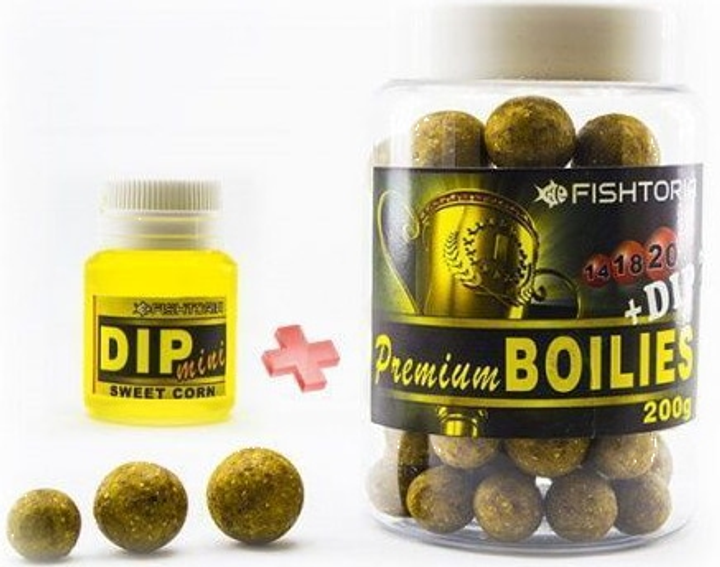 Бойлы насадочные Fishtoria Premium Boilies 14.18.20 мм 200 г + DIP 20 ...