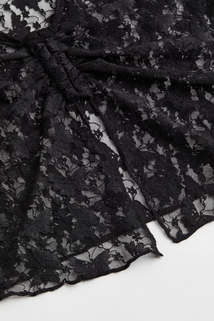 Топ мереживний для жінки H&M Divided 1095318-001 M чорний від продавця ...