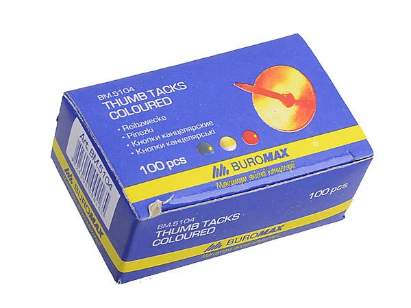 Кнопки цветные, 100 штук (10 наборов в упаковке) Buromax (BM.5104) – фото, отзывы ...