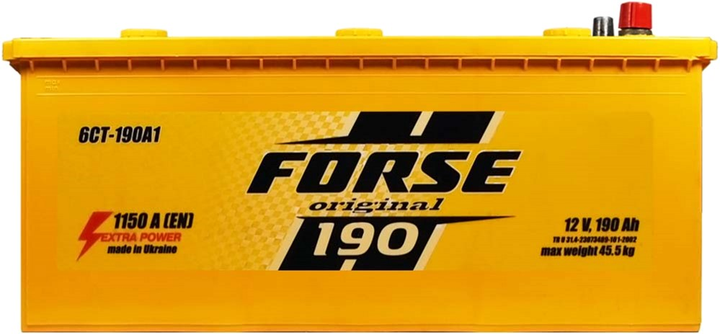 Автомобильный аккумулятор Forse 190 Ah (+/-) Euro (1150EN) (D5) (662-03 ...