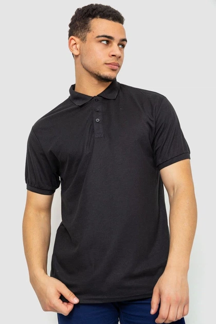 Поло чоловіче однотонне, колір чорний, розмір S FA_009639 від продавця ...