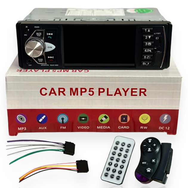 Автомагнитола MP5 4022D с экраном 4.1" 1 DIN, магнитола в машину – фото ...
