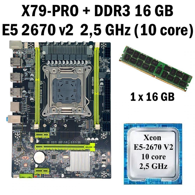 Материнська плата Taishuo X79 PRO LGA 2011 + процесор (б/в) Xeon E5 ...