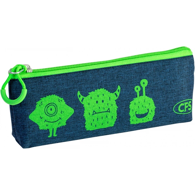 Пенал шкільний CFS Green Monsters "Монстрики" 21х5х5 см 1 відділення ...