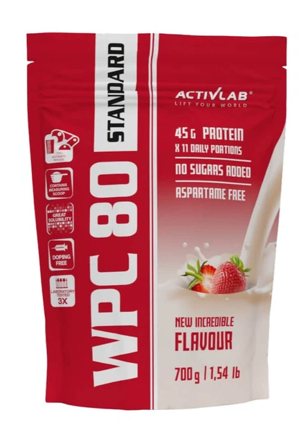 Протеин ActivLab WPC 80 Standard 700 г Клубника (5907368846989) – фото, отзывы, характеристики в ...