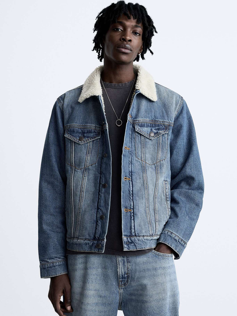 Джинсовая куртка мужская Zara 510799635 M Синяя (1159798281 ...
