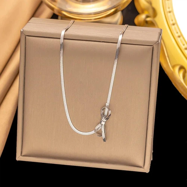 Колье одинарное из медицинской стали Titanium Bow S0037 Silver 435 от ...