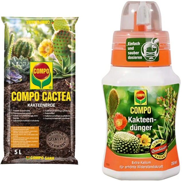 Набор Compo Торфосмесь для кактусов CACTEA 5 л + Удобрение для кактуса ...