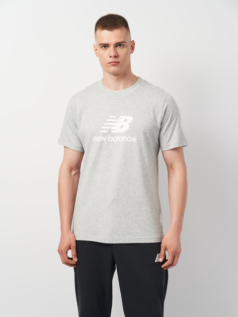 Футболка хлопковая длинная мужская New Balance Stacked Logo MT41502AG ...