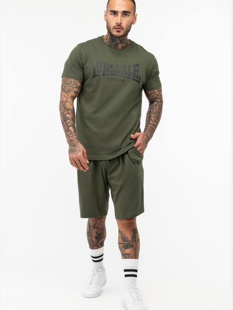 Спортивный костюм мужской Lonsdale Moy 117193-5049 L Оливковый/Черный ...