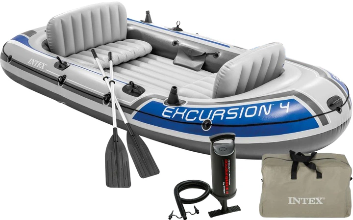 Лодка надувная Intex Excursion 4 Серая (68324 Intex) – фото, отзывы ...