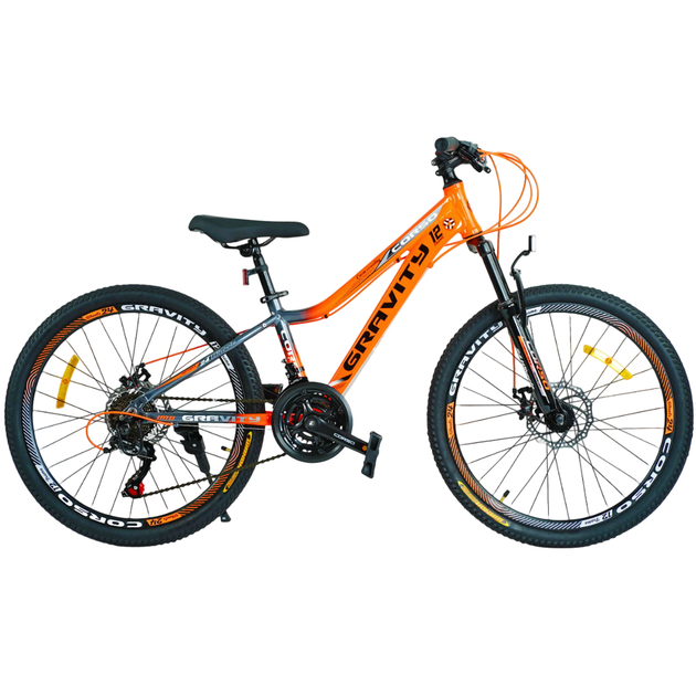 Велосипед спортивный Corso Gravity 24" алюминиевая рама 12" оранжевый ...
