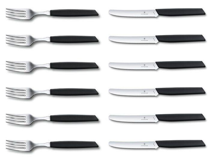 Набор столовых приборов 12 предметов с черной ручкой Victorinox 670580 ...