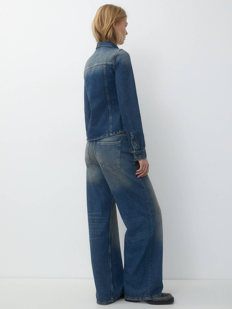 Джинсовая куртка женская Pull & Bear XAZ451668ASPO M Синяя с бежевым ...