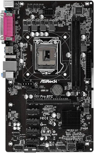 Материнська плата AsRock H81 Pro BTC R2.0 (H81 PRO BTC R2.0) (s1150 ...