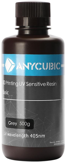 Базовая смола Anycubic для 3D принтера Серая 0.5 л (SPTGY-052C) – фото ...