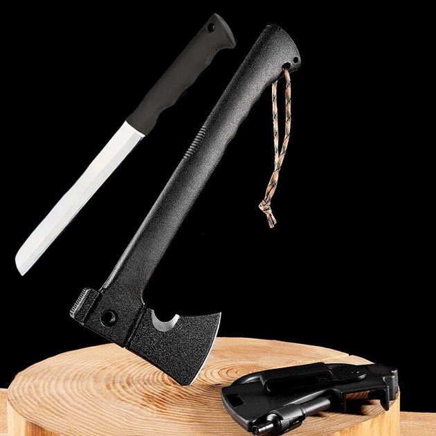 Туристический походный топор набор мультитул ODIN AXE 5 в 1 (черный ...