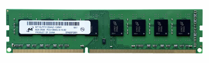 Оперативная память Micron DDR3 8Gb 2Rx8 1333Mhz PC3-10600U-9-10-B2 ...