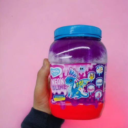 Big slime NEON ТМ Lovin Іграшка-антистрес 1150 мл фіолетово рожевий ...