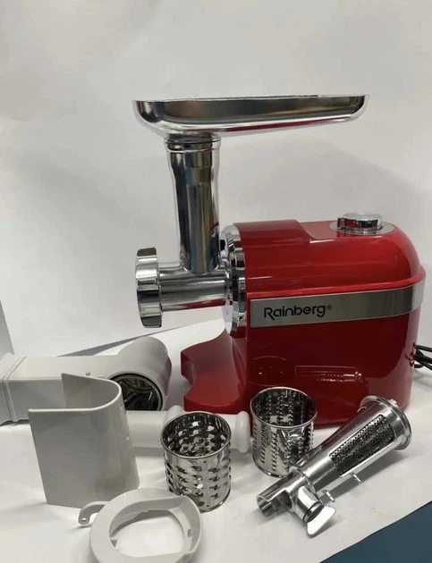 Мясорубка Rainberg RB-2270 3800Вт с реверсом и насадками для шинковки и колбас красный – фото ...