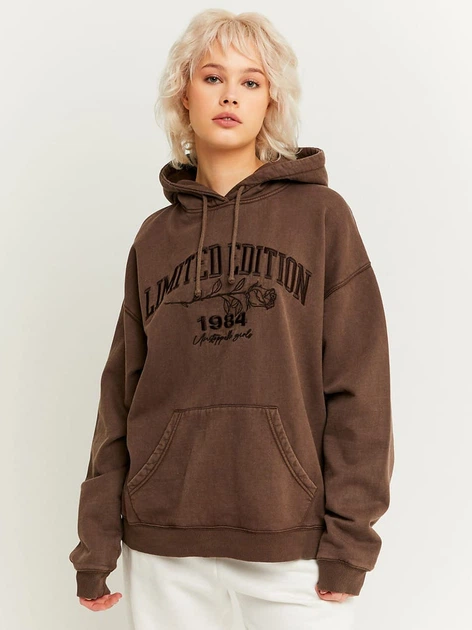 Худі оверсайз жіноче Tally Weijl Sswcoaly5 Uz Xs Коричневе 7612950013431 Брендовий одяг