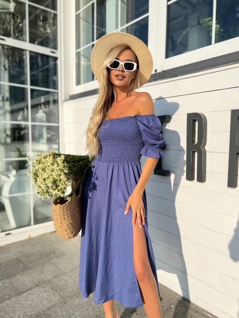 Сукня міді літня жіноча Larionoff Mango 46-48 Синя (Lari2000405855364) – Брендовий одяг | ROZETKA