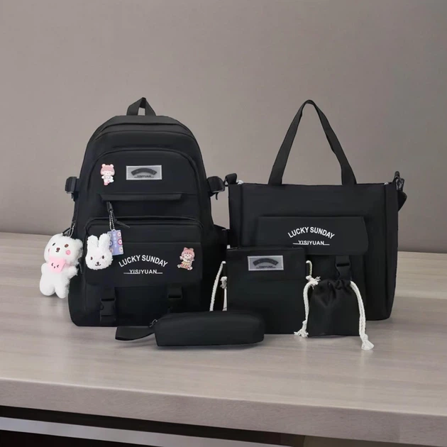 Рюкзак 5 в 1 школьный для девочки Lucky Sunday 2 (набор: рюкзак, шоппер ...