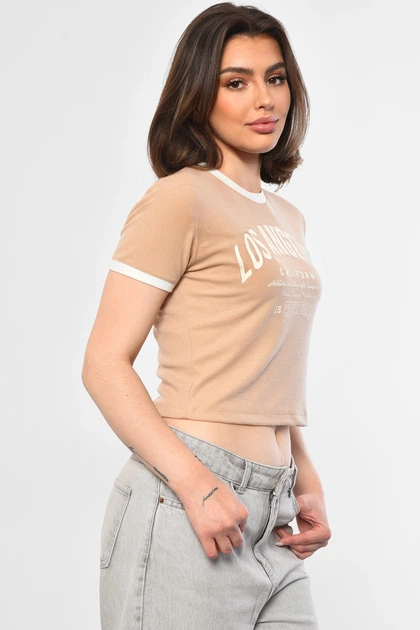 Футболка женская бежевого цвета Exclusive M (180943) от продавца: Best ...