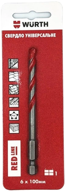 Свердло універсальне Wurth RED LINE 6х100 мм (1641206010) – фото ...
