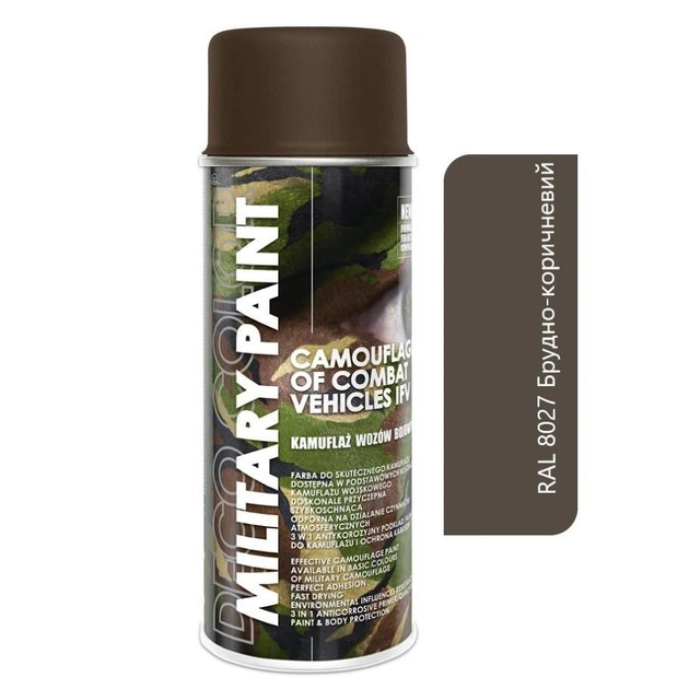 Камуфляжная краска Deco Color Military RAL 8027 Грязно-коричневый 400 ...