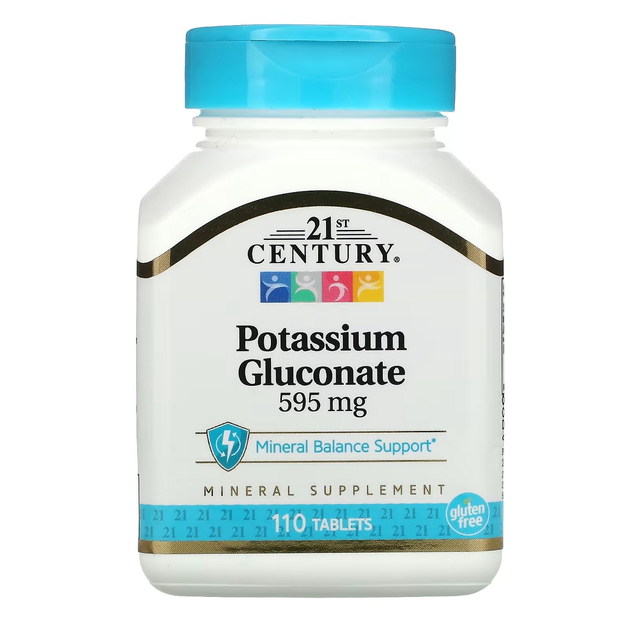 Минералы 21st Century Калия Глюконат 595 мг Potassium Gluconate 110 ...