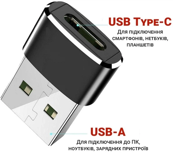 Адаптер перехідник Dynamode USB Type-C Female на USB Type-A Male OTG ...