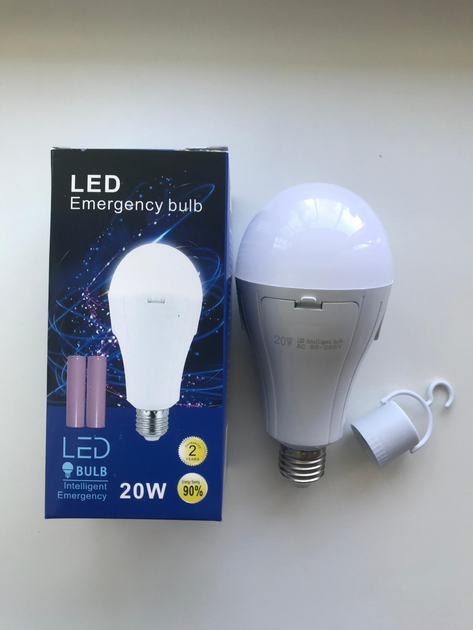 20вт 20W 20ват акумуляторна лампа Е27 cвітлодіодна лед LED біле світло ...