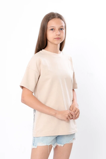 Футболка для дівчинки (підліткова) Носи своє 164 Бежевий (p-14530 ...