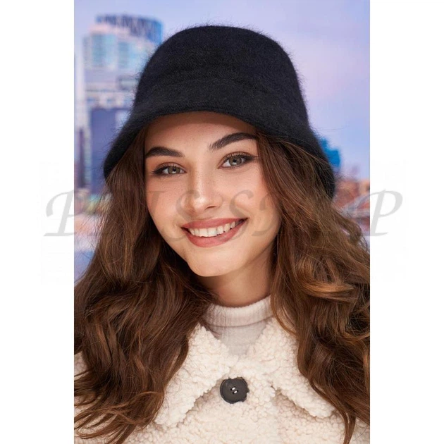 Панама женская из шерсти кролика утепленная флисом панамка с ...